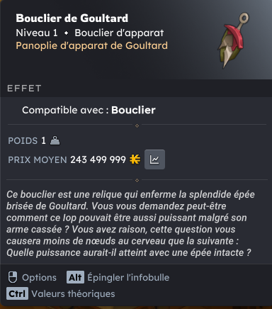 EST / VENTE Bouclier Goultard